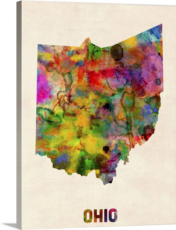 Ohio Watercolor Map | Great Big Canvas