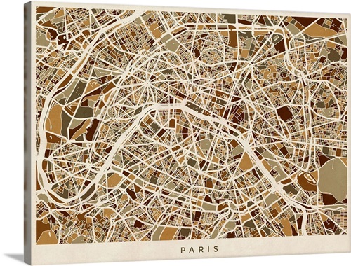 Paris France Street Map | Great Big Canvas