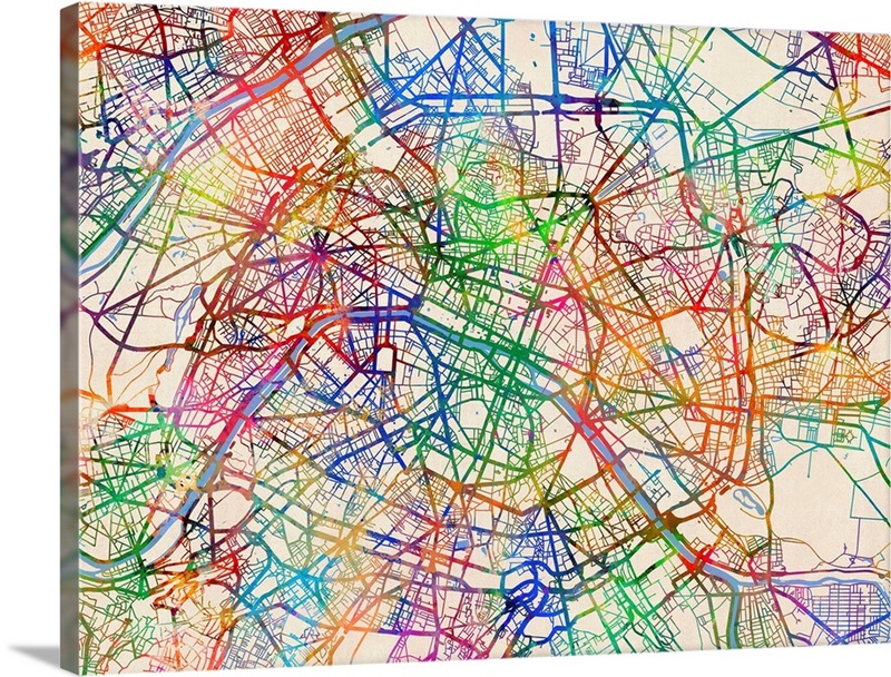 Paris France Street Map, Multicolor | Great Big Canvas