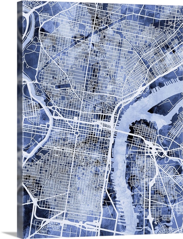 Philadelphia Pennsylvania City Street Map | Great Big Canvas