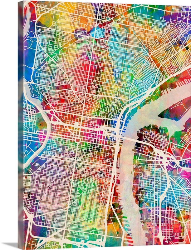 Philadelphia Pennsylvania Street Map | Great Big Canvas