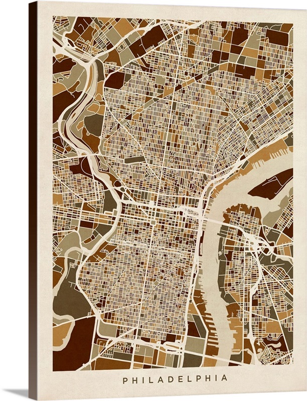 Philadelphia Pennsylvania Street Map | Great Big Canvas