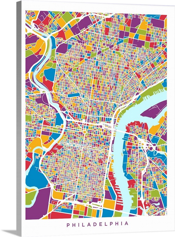Philadelphia Pennsylvania Street Map | Great Big Canvas