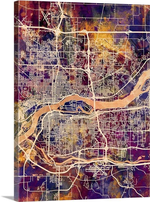Quad Cities Street Map | Great Big Canvas