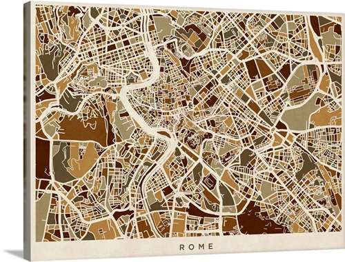 Rome Italy Street Map | Great Big Canvas