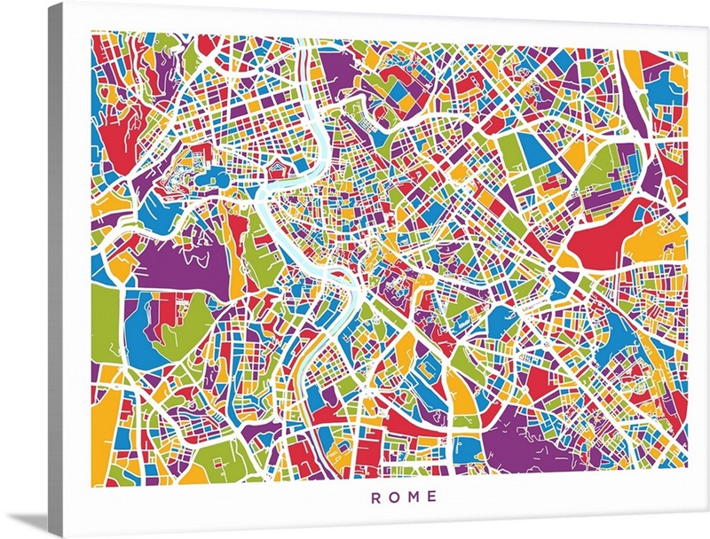 Rome Italy Street Map | Great Big Canvas
