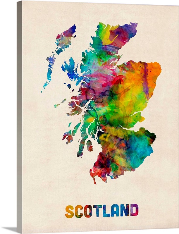 Scotland Watercolor Map | Great Big Canvas