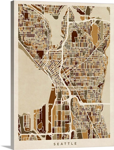 Seattle Washington Street Map | Great Big Canvas