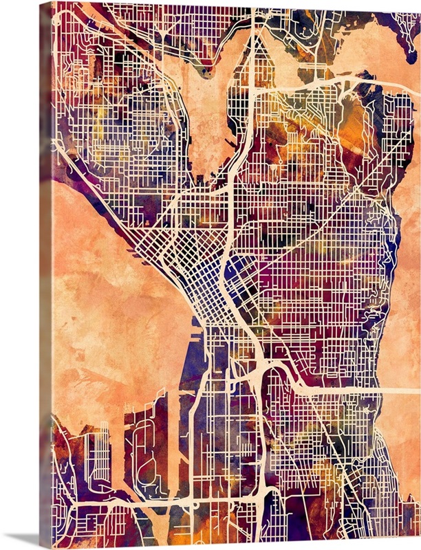Seattle Washington Street Map | Great Big Canvas