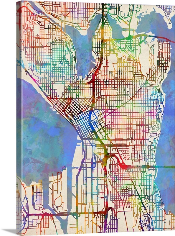Seattle Washington Street Map | Great Big Canvas