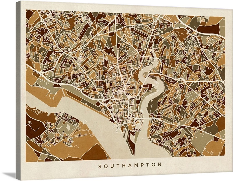 Southampton England City Map Wall Art, Canvas Prints, Framed Prints ...