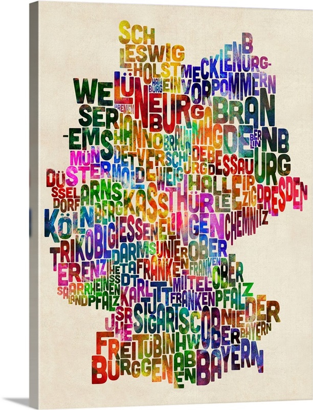 Text Map of Germany Map | Great Big Canvas