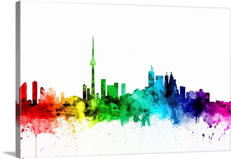 Toronto Canada Skyline, Rainbow | Great Big Canvas