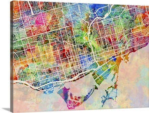 Toronto Street Map Wall Art, Canvas Prints, Framed Prints, Wall Peels ...