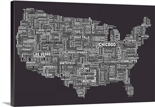 United States Maps Wall Art & Canvas Prints | United States Maps ...