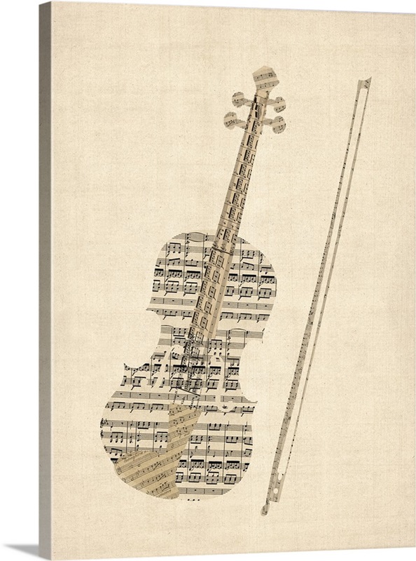 Violin Old Sheet Music | Great Big Canvas