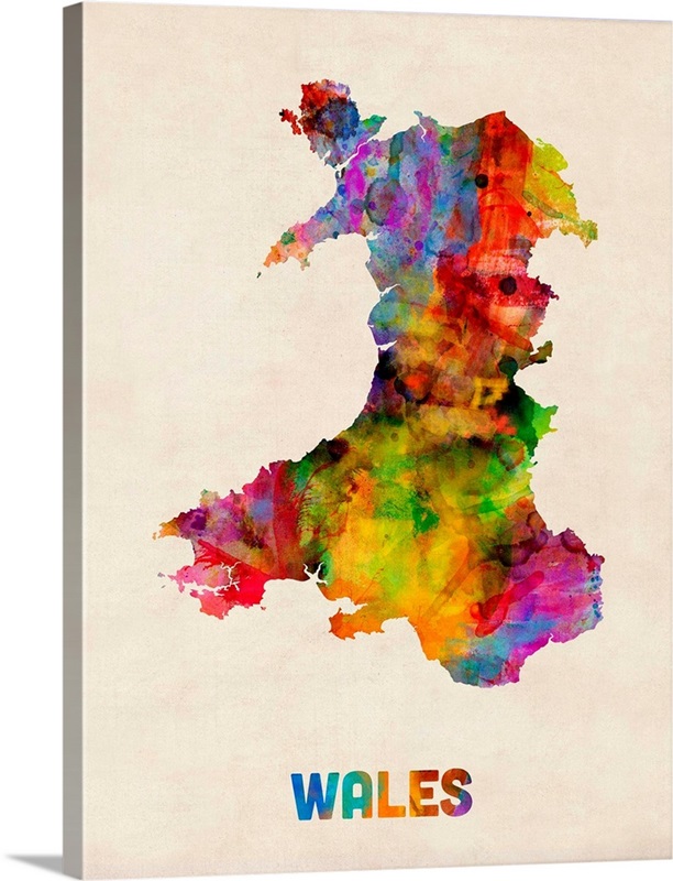 Wales Watercolor Map | Great Big Canvas