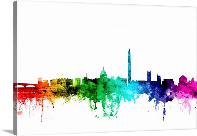 Washington DC Skyline, Rainbow | Great Big Canvas