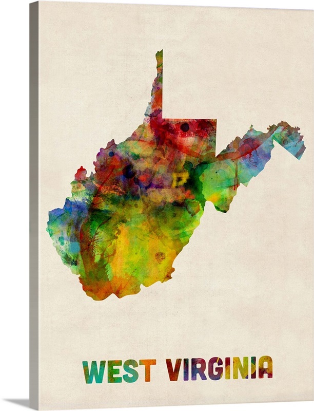West Virginia Watercolor Map | Great Big Canvas