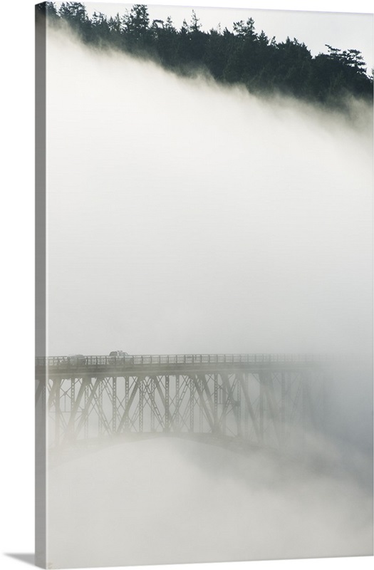 Deception Pass Bridge in fog, Deception Pass State Park, Washington ...