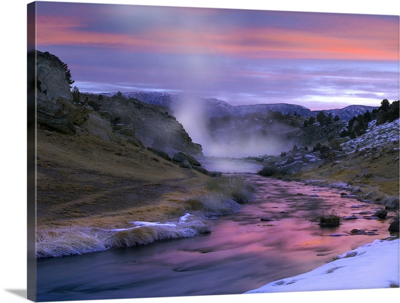 Hot Creek at sunset, natural hot spring in Mammoth Lakes region | Great ...