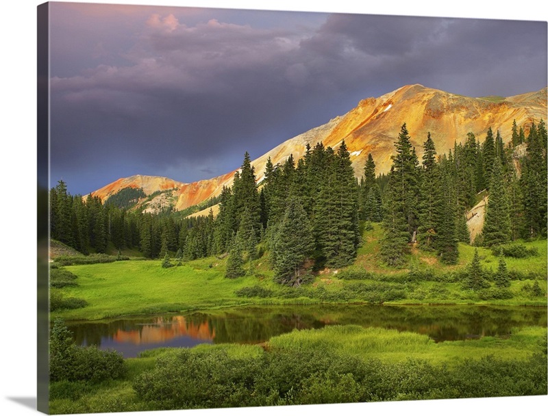 Red Mountain and pond, near Ouray, Colorado | Great Big Canvas