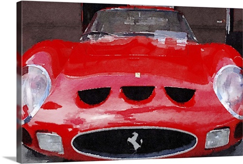 1962 Ferrari 250 GTO Front Watercolor | Great Big Canvas