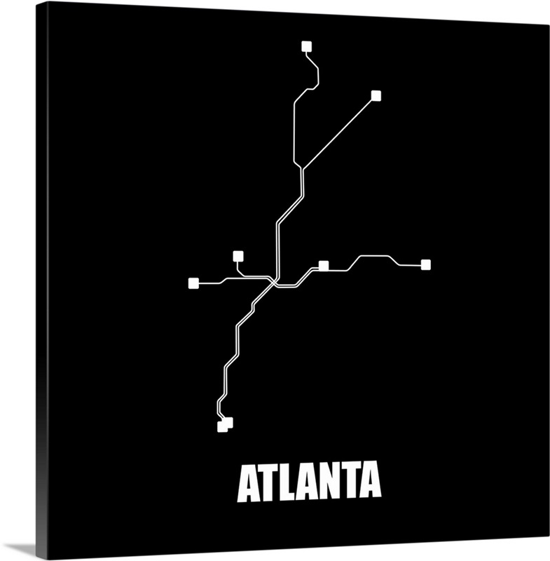 Atlanta Black Subway Map | Great Big Canvas