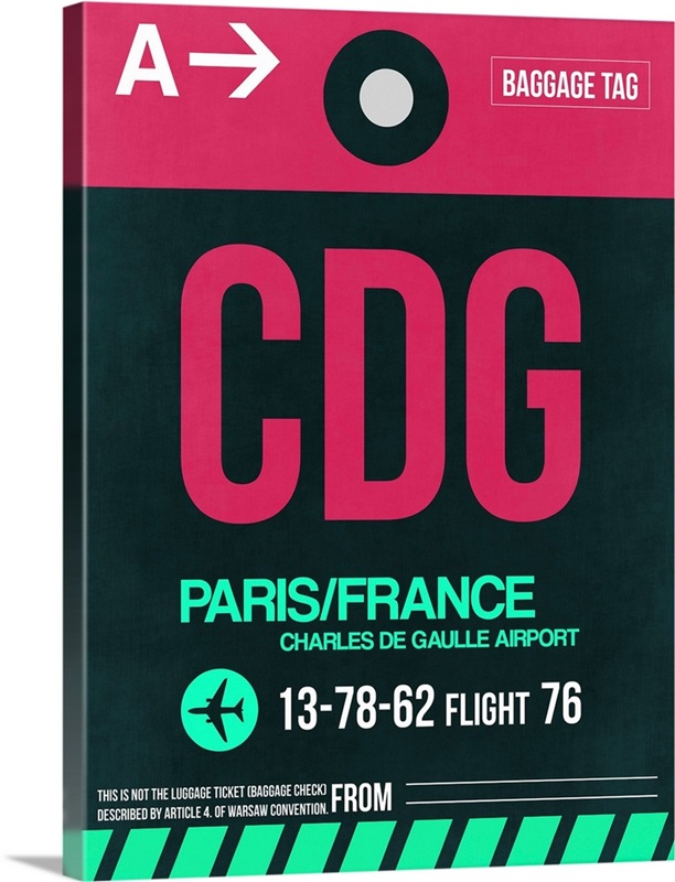 CDG Paris Luggage Tag I | Great Big Canvas