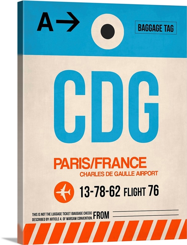 CDG Paris Luggage Tag II | Great Big Canvas
