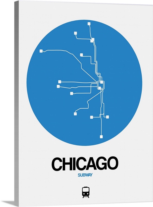 Chicago Blue Subway Map Wall Art, Canvas Prints, Framed Prints, Wall ...