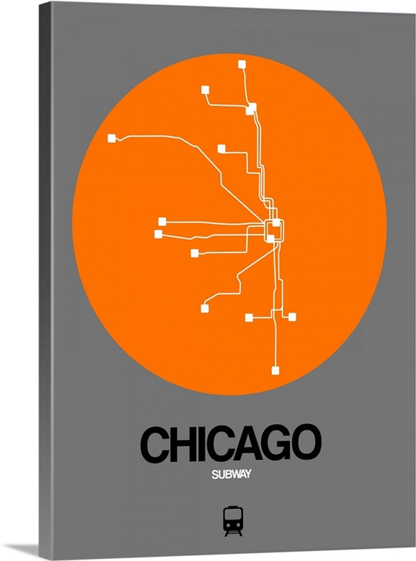 Chicago Orange Subway Map | Great Big Canvas
