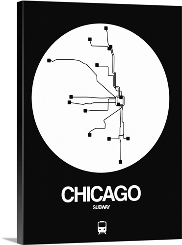 Chicago White Subway Map | Great Big Canvas