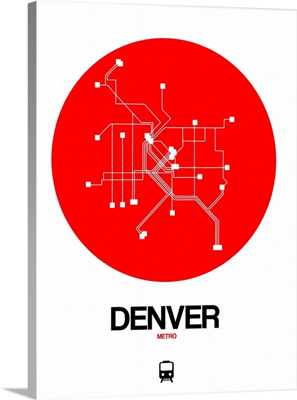 Denver Red Subway Map Wall Art, Canvas Prints, Framed Prints, Wall ...