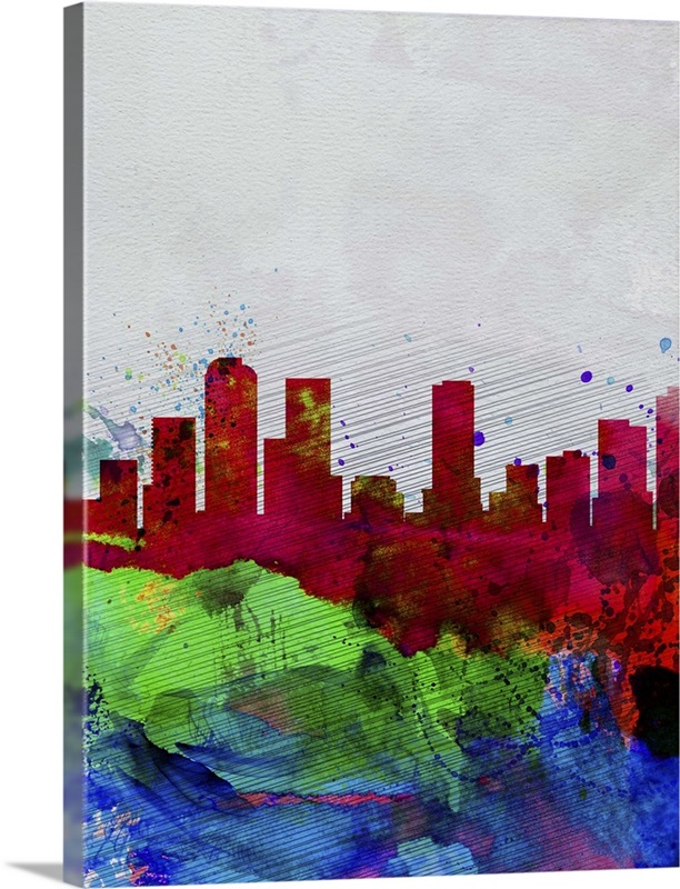 Denver Watercolor Skyline | Great Big Canvas