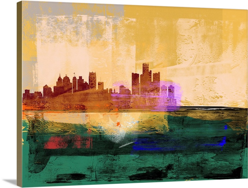 Detroit Abstract Skyline II | Great Big Canvas