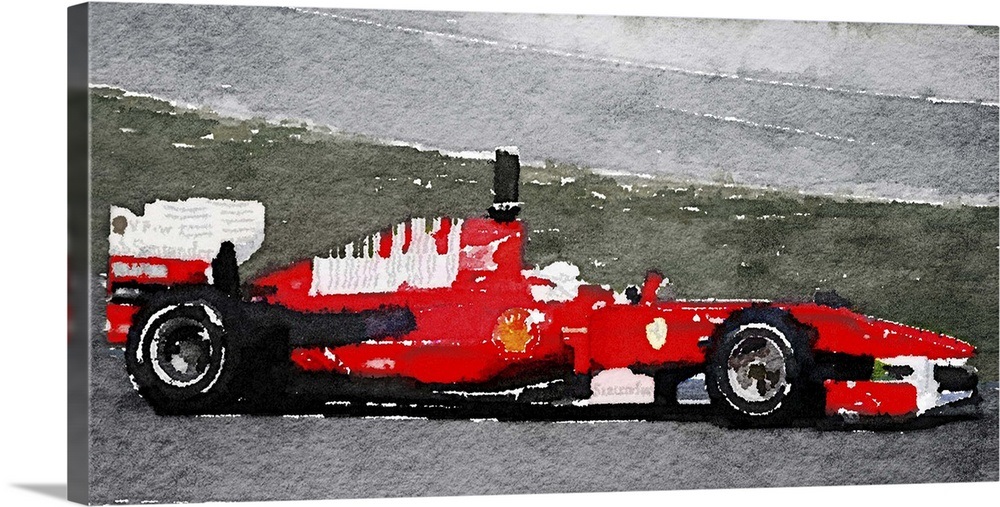 Ferrari F1 Racing Watercolor Wall Art, Canvas Prints, Framed Prints ...