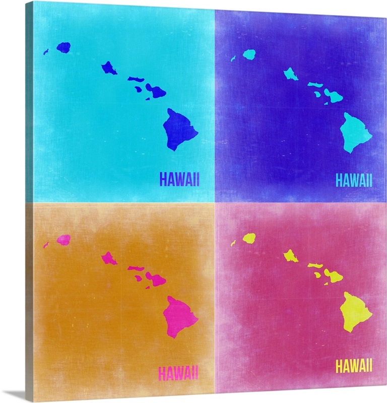 Hawaii Pop Art Map II | Great Big Canvas