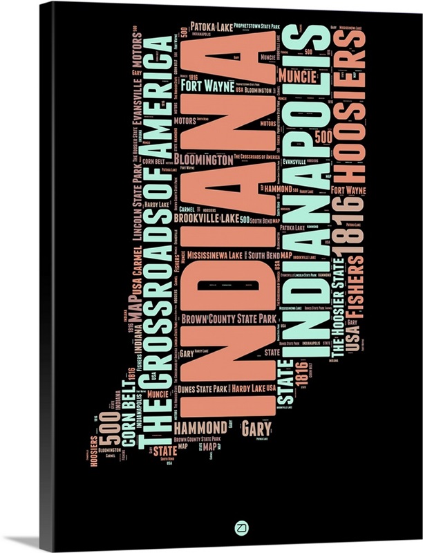 Indiana Word Cloud I | Great Big Canvas