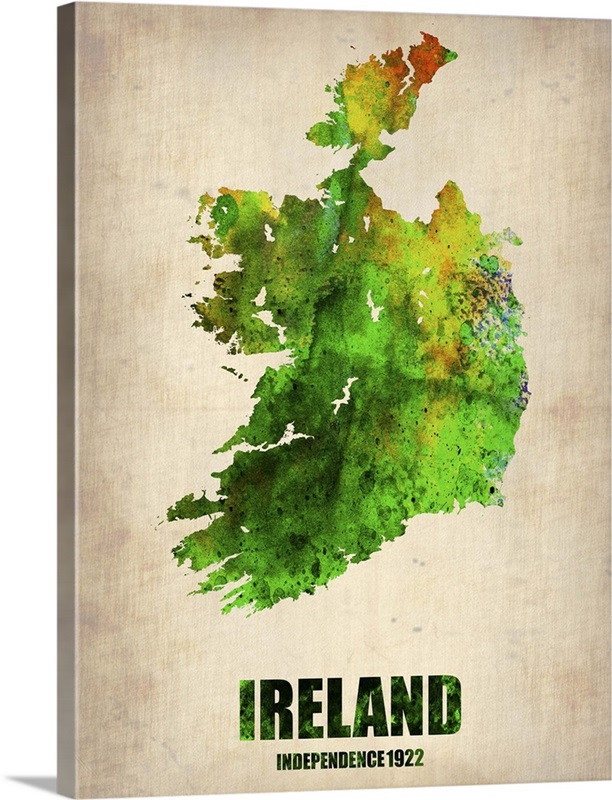 Ireland Watercolor Map | Great Big Canvas