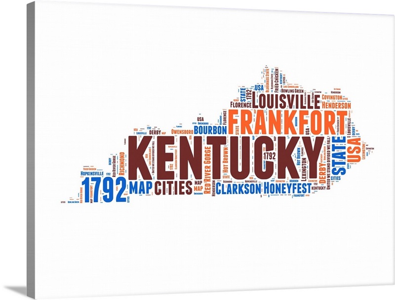 Kentucky Word Cloud Map | Great Big Canvas
