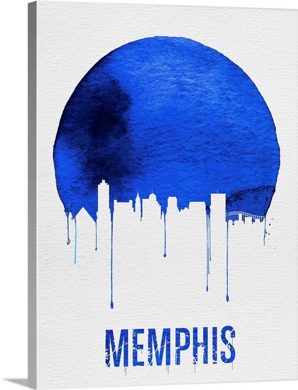 Memphis Skyline Blue | Great Big Canvas