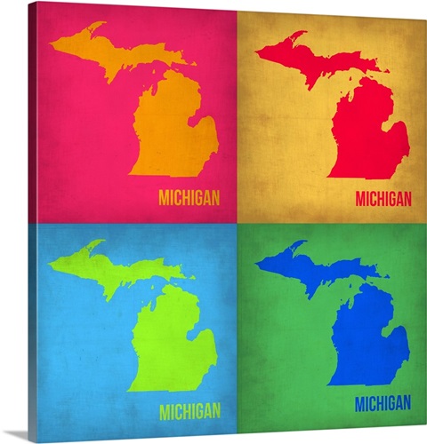 Michigan Pop Art Map I | Great Big Canvas