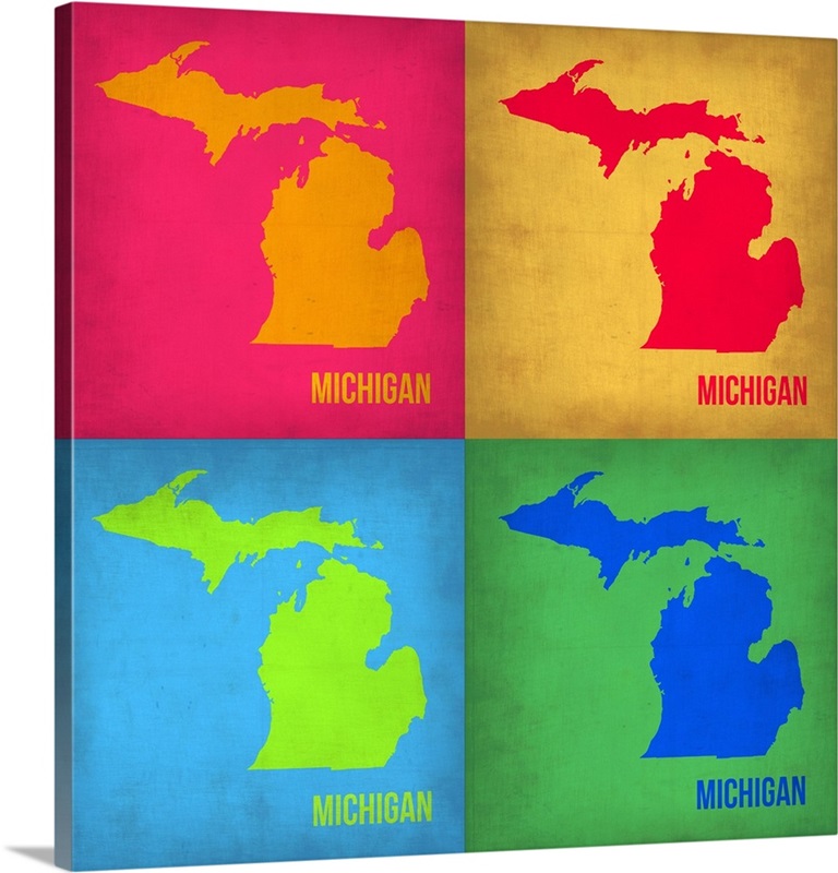 Michigan Pop Art Map I | Great Big Canvas