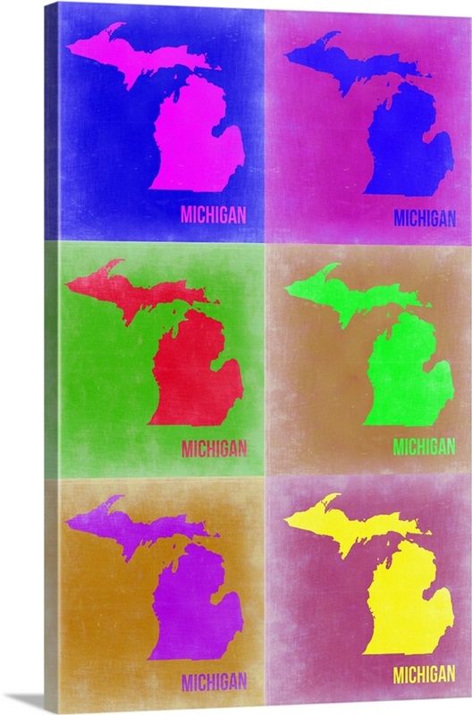 Michigan Pop Art Map II | Great Big Canvas