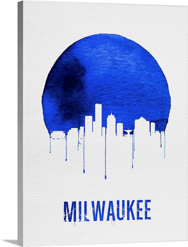 Milwaukee Skyline Blue | Great Big Canvas