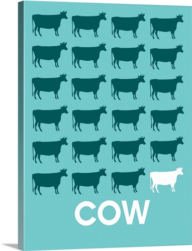 Minimalist Animal Poster - Cow | Great Big Canvas