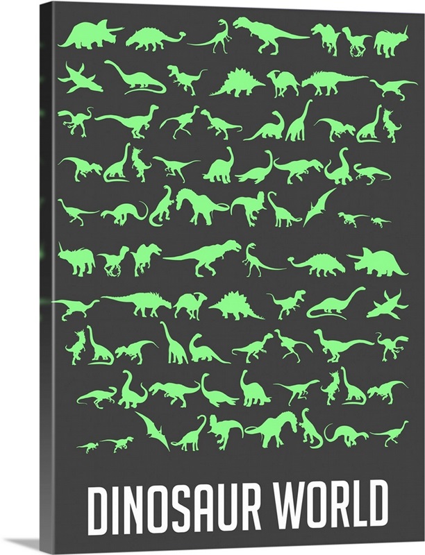 Minimalist Dinosaur World Poster - Green | Great Big Canvas