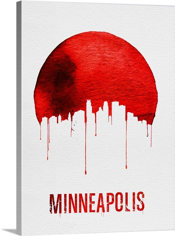 Minneapolis Skyline Red | Great Big Canvas
