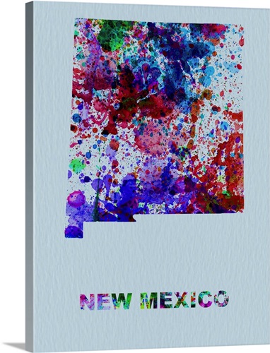 New Mexico Color Splatter Map | Great Big Canvas